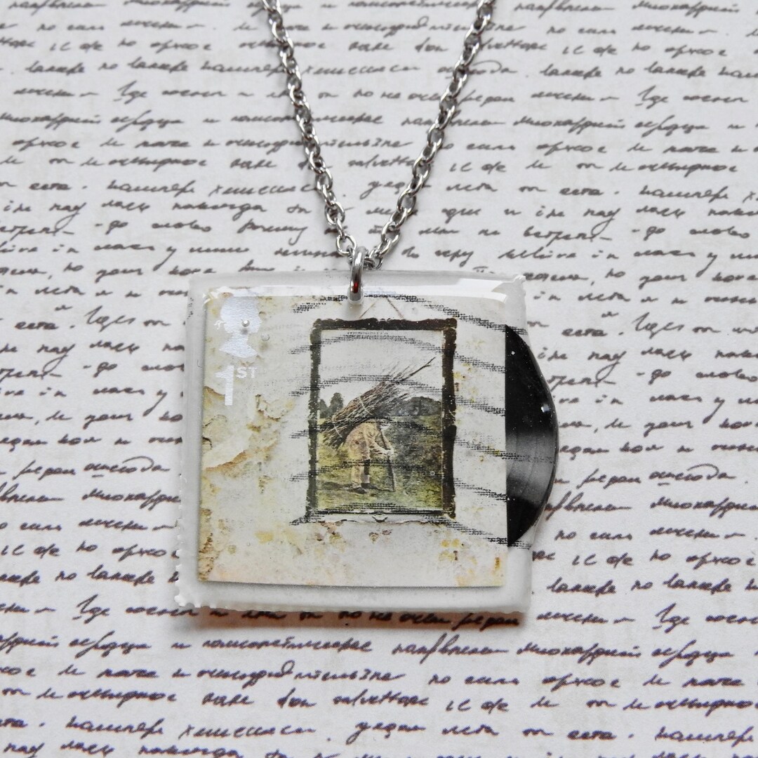 Led Zeppelin | IV Vinyl Music Album Postal Stamp Necklace | Upcycled ...