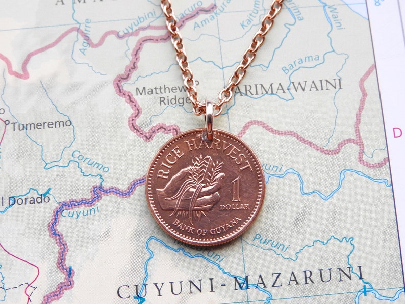 Guyana Coin Necklace/keychain 4 Different Designs Made of - Etsy UK