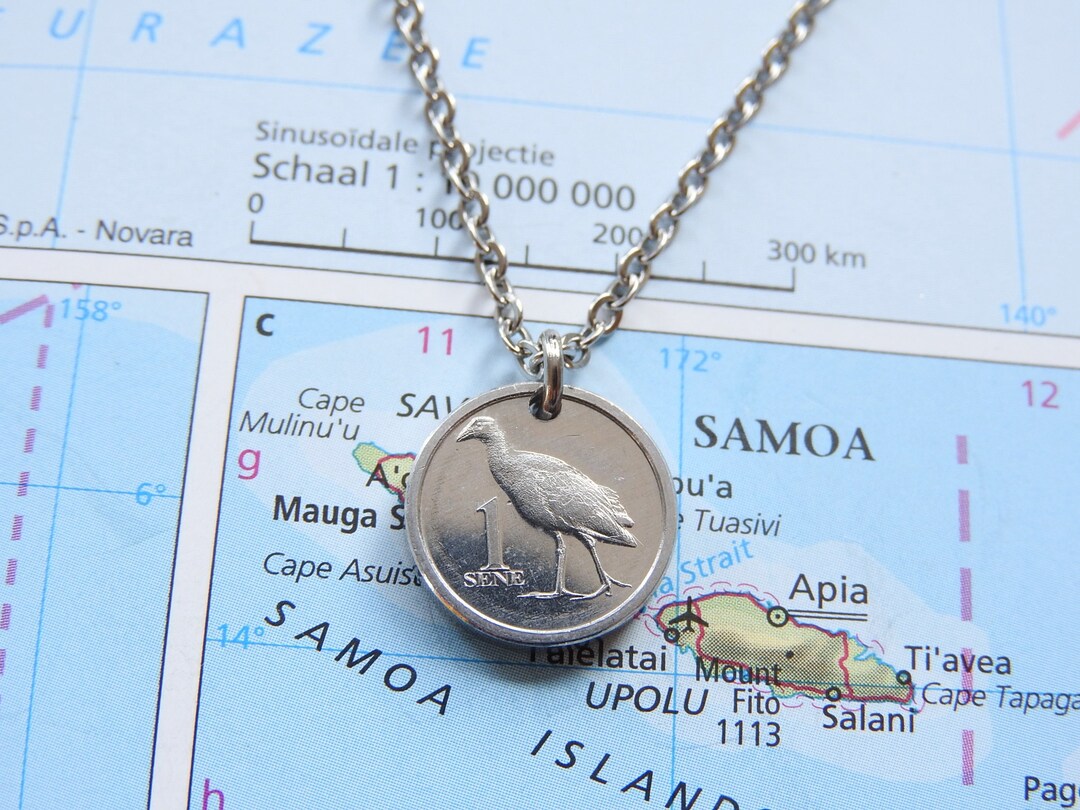Purple Swamp Hen Samoa Coin Necklace/keychain Bird Necklace Bird ...