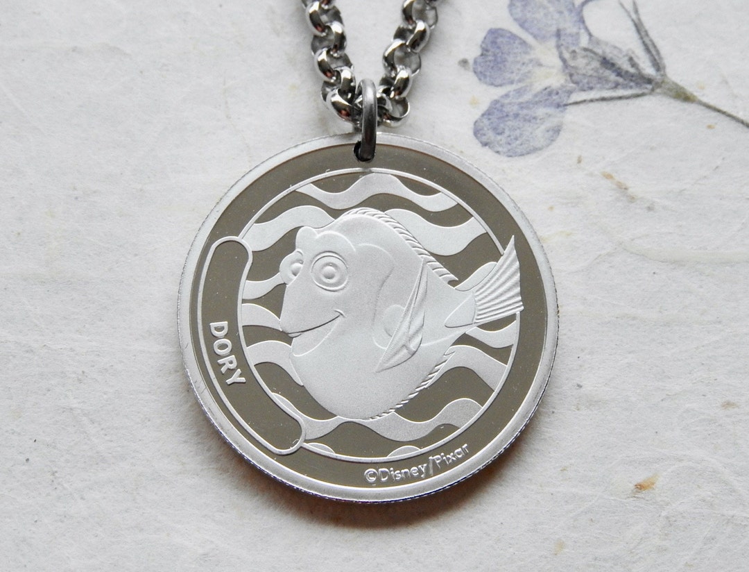 Dory Finding Nemo Disney Silver Coin Necklace/keychain - Etsy