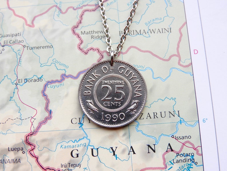 Guyana Coin Necklace/keychain 4 Different Designs Made of - Etsy UK