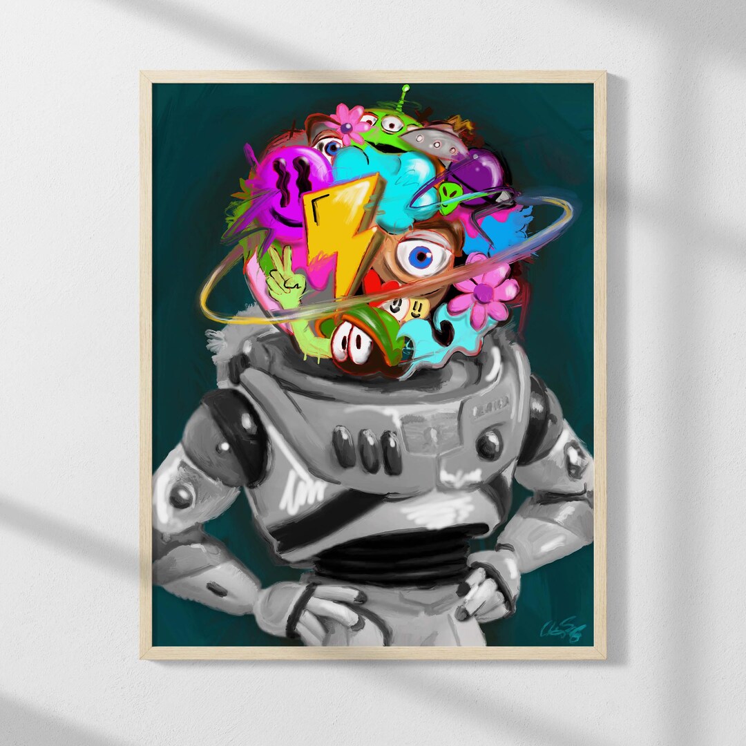 Pop Art Astronaut Print Buzz Lightyear, Toy Story, Marvin the Martian ...