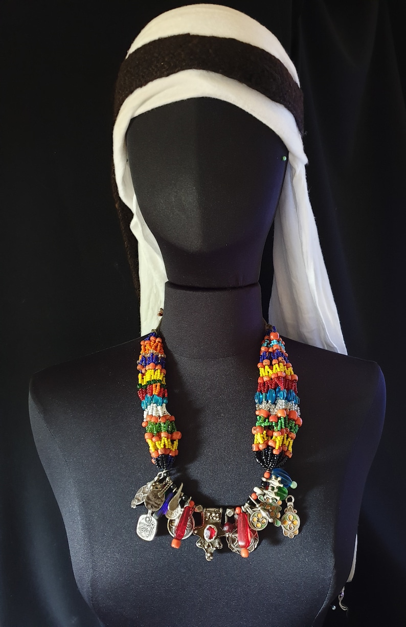 Morocco - Beautiful Berber Necklace in African Beads and Old Authentic ...