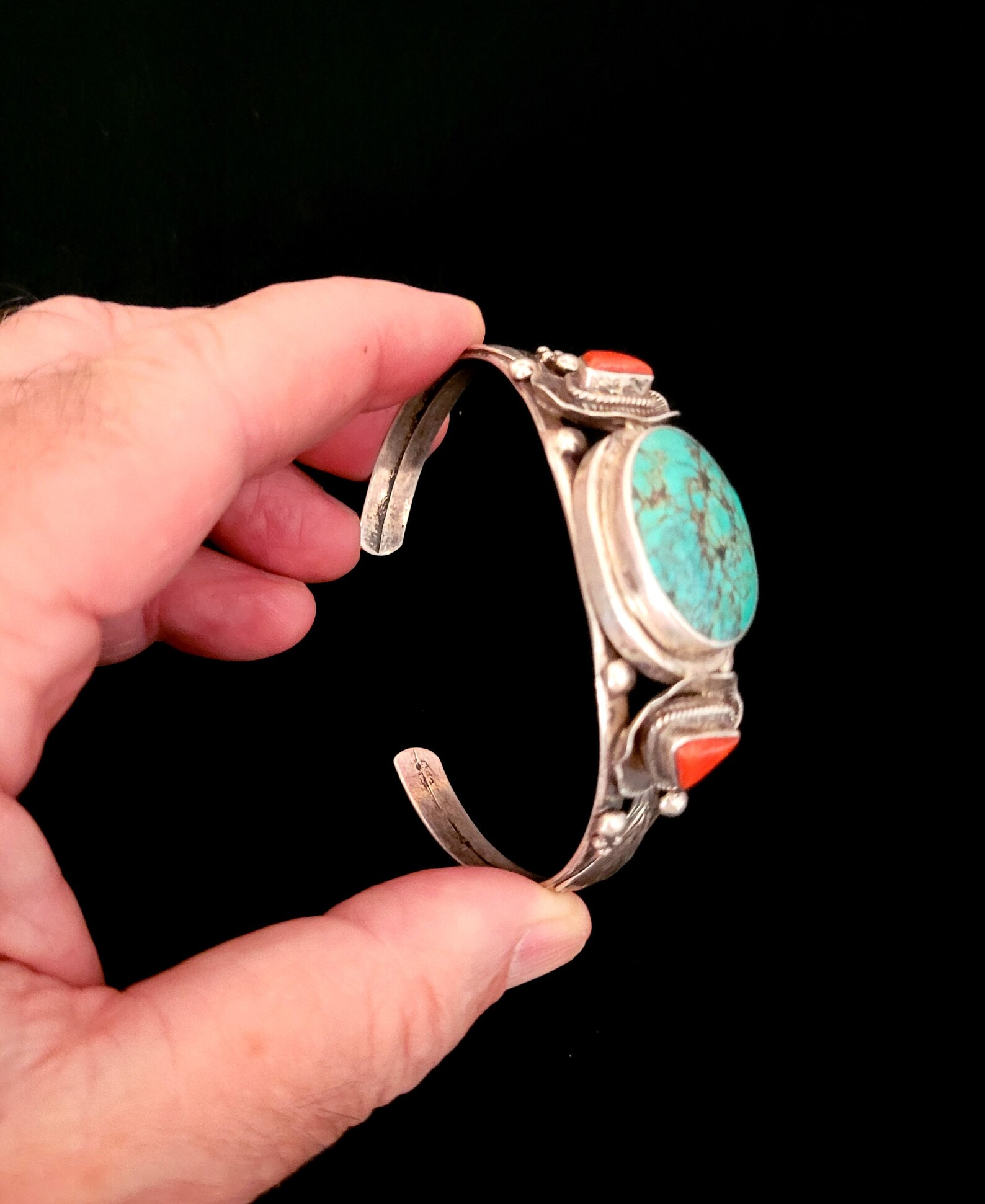 Tibetan Silver Bracelet and Fine Natural Coral and Turquoise Stones. - Etsy