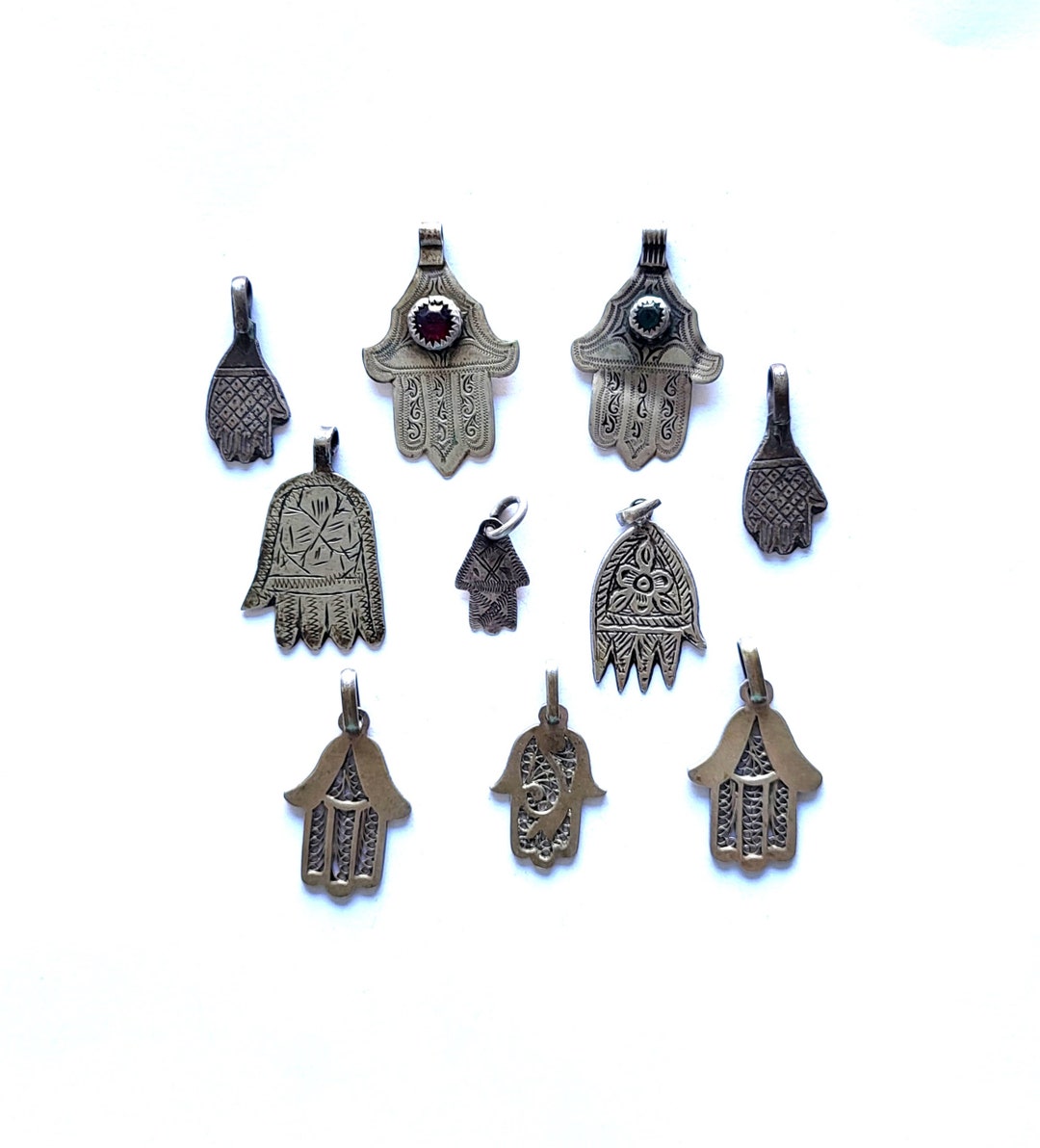 Lot of 14 Ancient Hands of Fatima in Silver for Making Pendants or Necklaces Morocco - Etsy