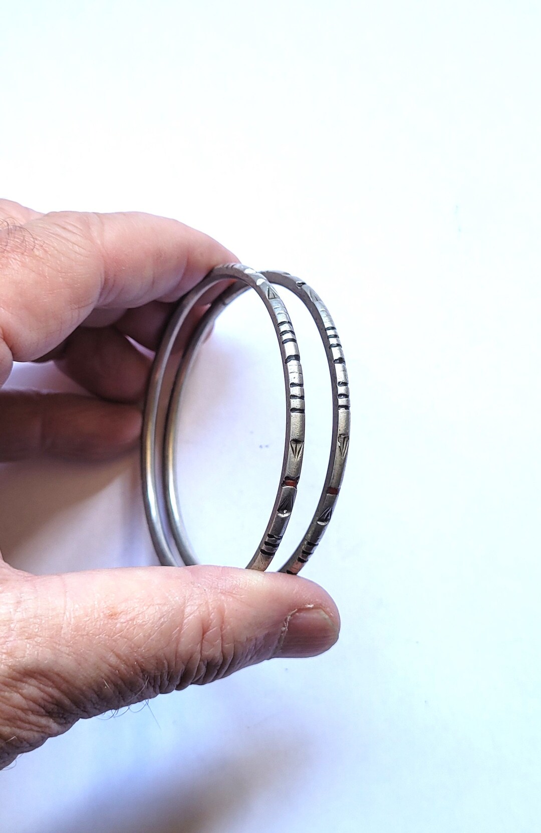 Pair of Fine Bangle Bracelets in Mauritanian Silver - Etsy