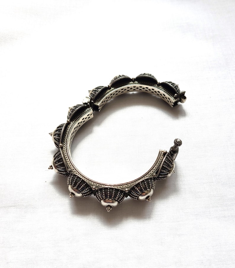 Articulated Spiked Cuff Bracelet in Solid Silver - From India ...