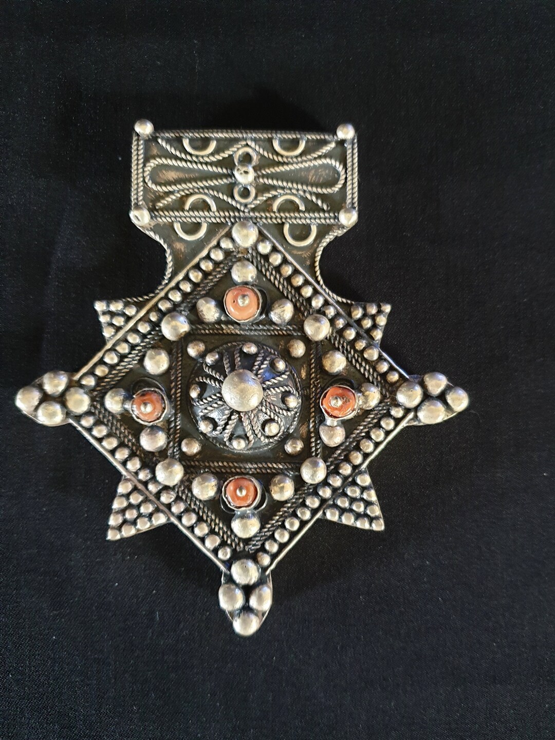 Morocco - Mauritania - Rare Large Granulated Cross "boghdad" in Silver ...