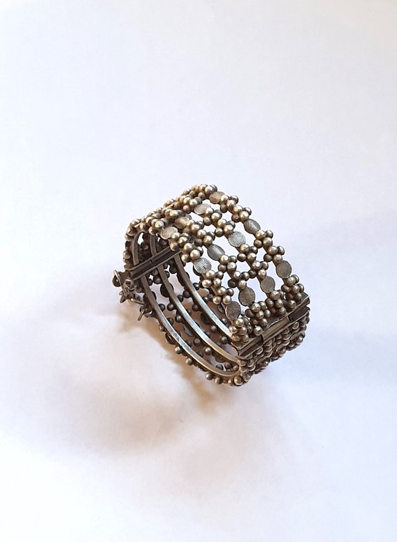 Old Moorish bracelet articulated 3 rows in silver fro… - Gem
