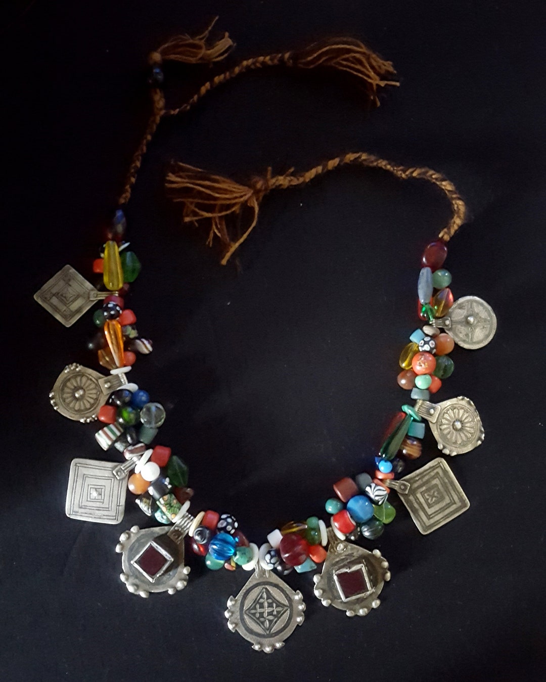 Morocco - Berber Silver Necklace Composed of Various Beads of the ...