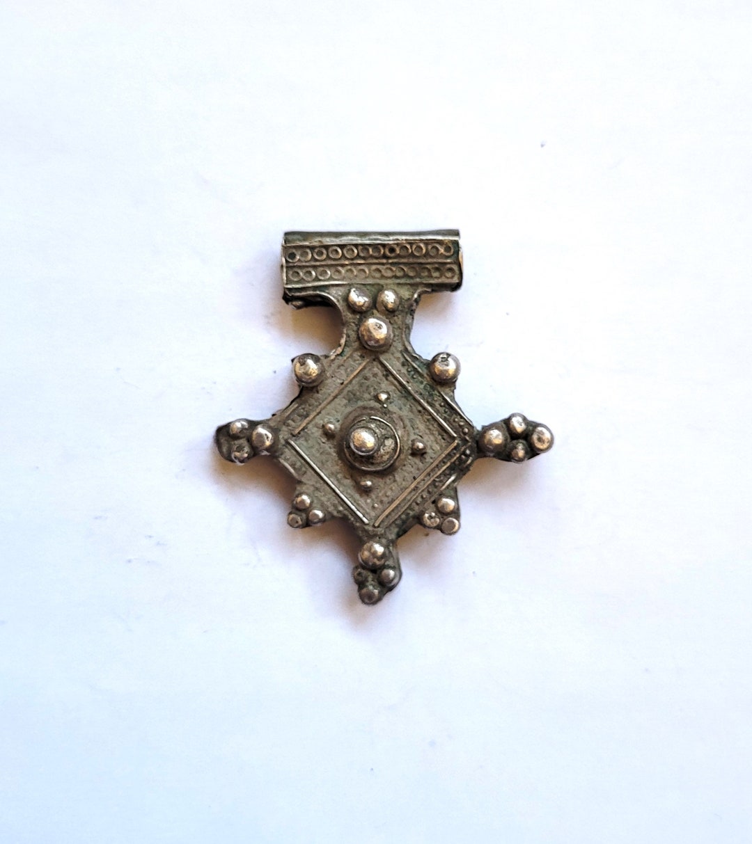 Morocco – Vintage Granulated Silver Cross "boghdad" for Necklace - Etsy