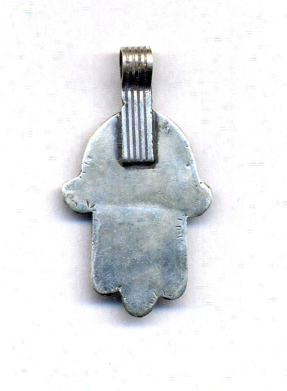 Hand of Fatima in silver, enameled ” Khamsa - Khomiss… - Gem