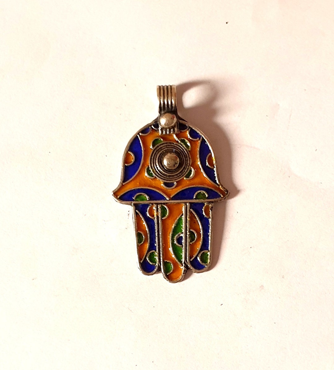 Morocco - Hand of Fatima "khamsa - Khomissa - Hamsa" Silver and Enamel ...