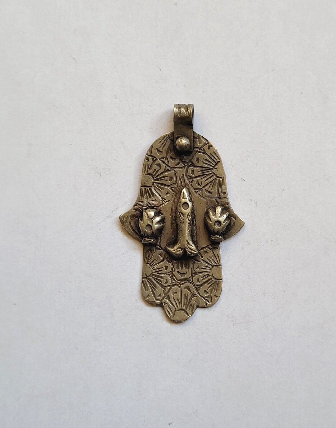 Morocco - Hand of Fatima in Molded Silver”khamsa - Khomissa - Hamsa ...
