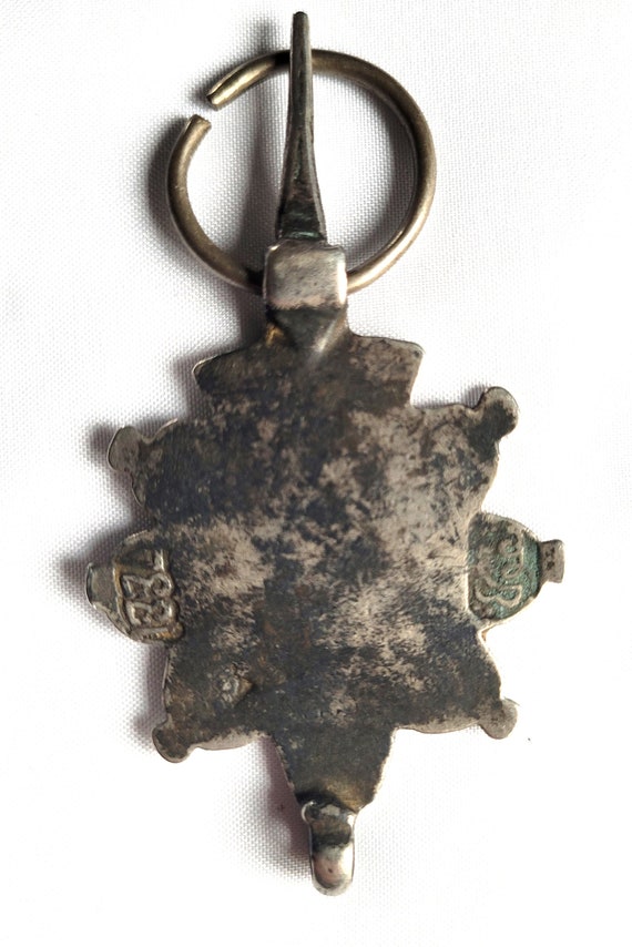 Antique silver fibula Hallmarks on reverse – MOROCCO - Gem