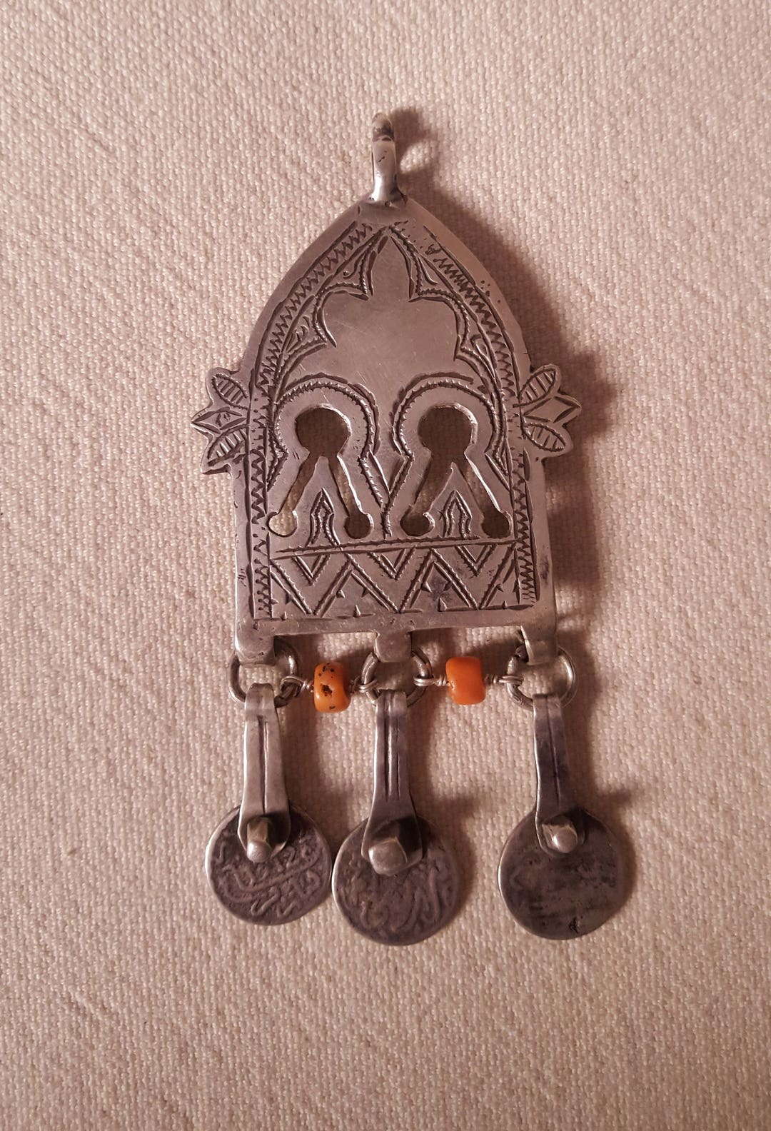 Morocco – Talisman – Amulet “gate of Paradis” Coral Beads and Ancient ...