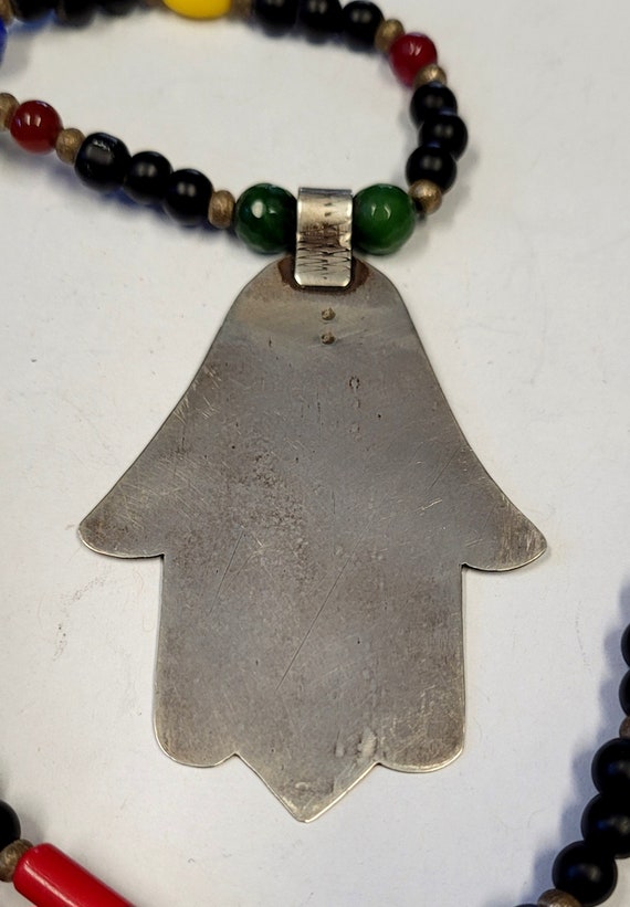 Berber necklace – Amazigh - Hand of Fatima in silver … - Gem