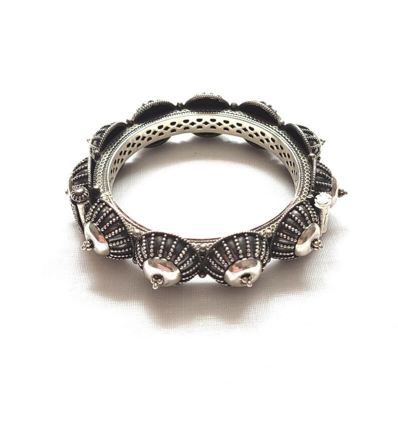Articulated Spiked Cuff Bracelet in Solid Silver - From India ...