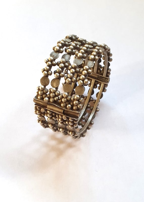 Old Moorish bracelet articulated 3 rows in silver fro… - Gem
