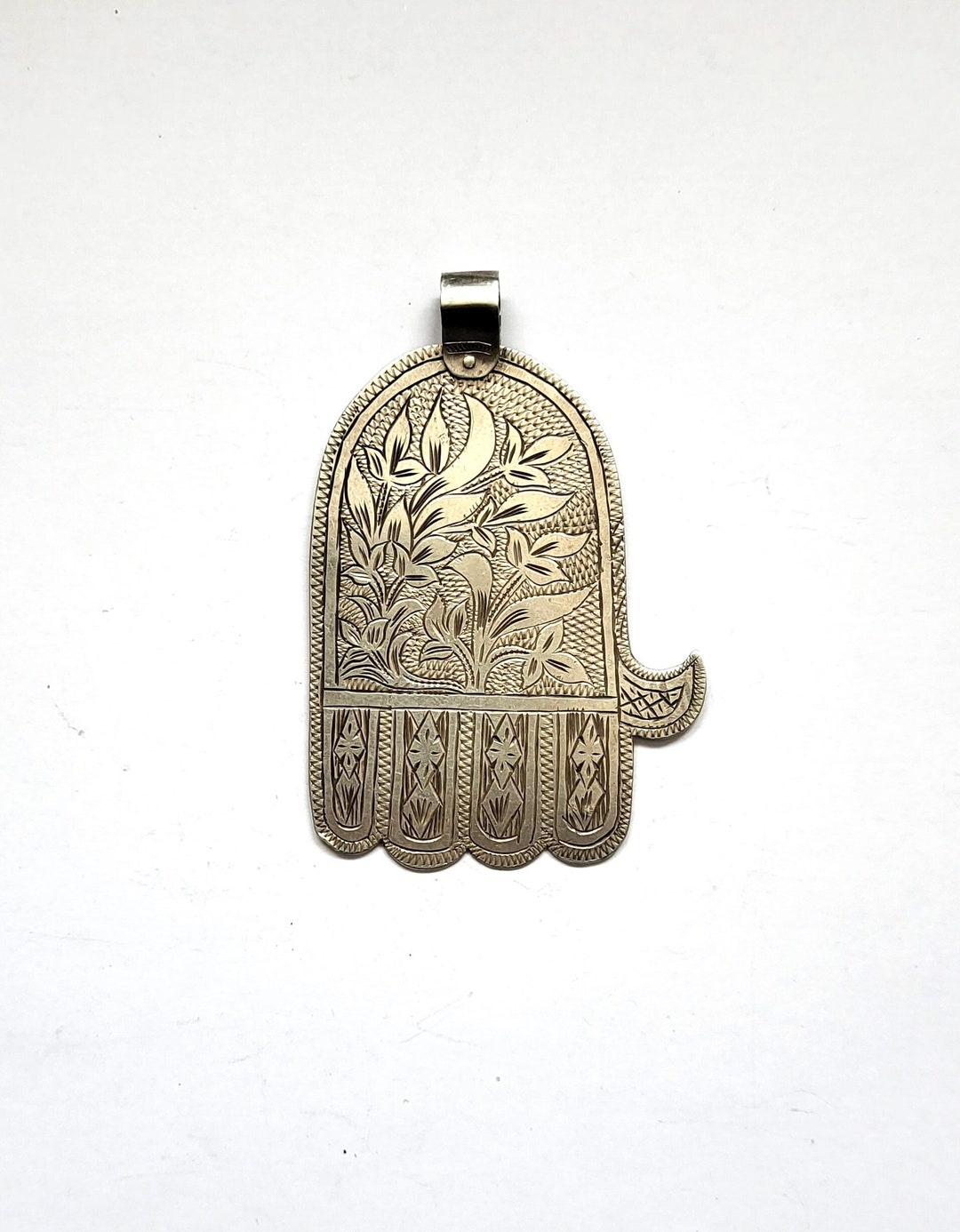 Morocco – Silver Hand of Fatima With Floral Composition – Tetouan ...
