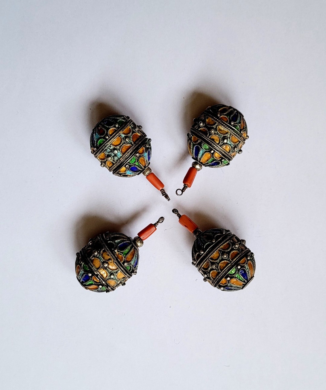 Morocco Ethnic 4 Old Granulated Ovoid Pectoral Balls Called - Etsy