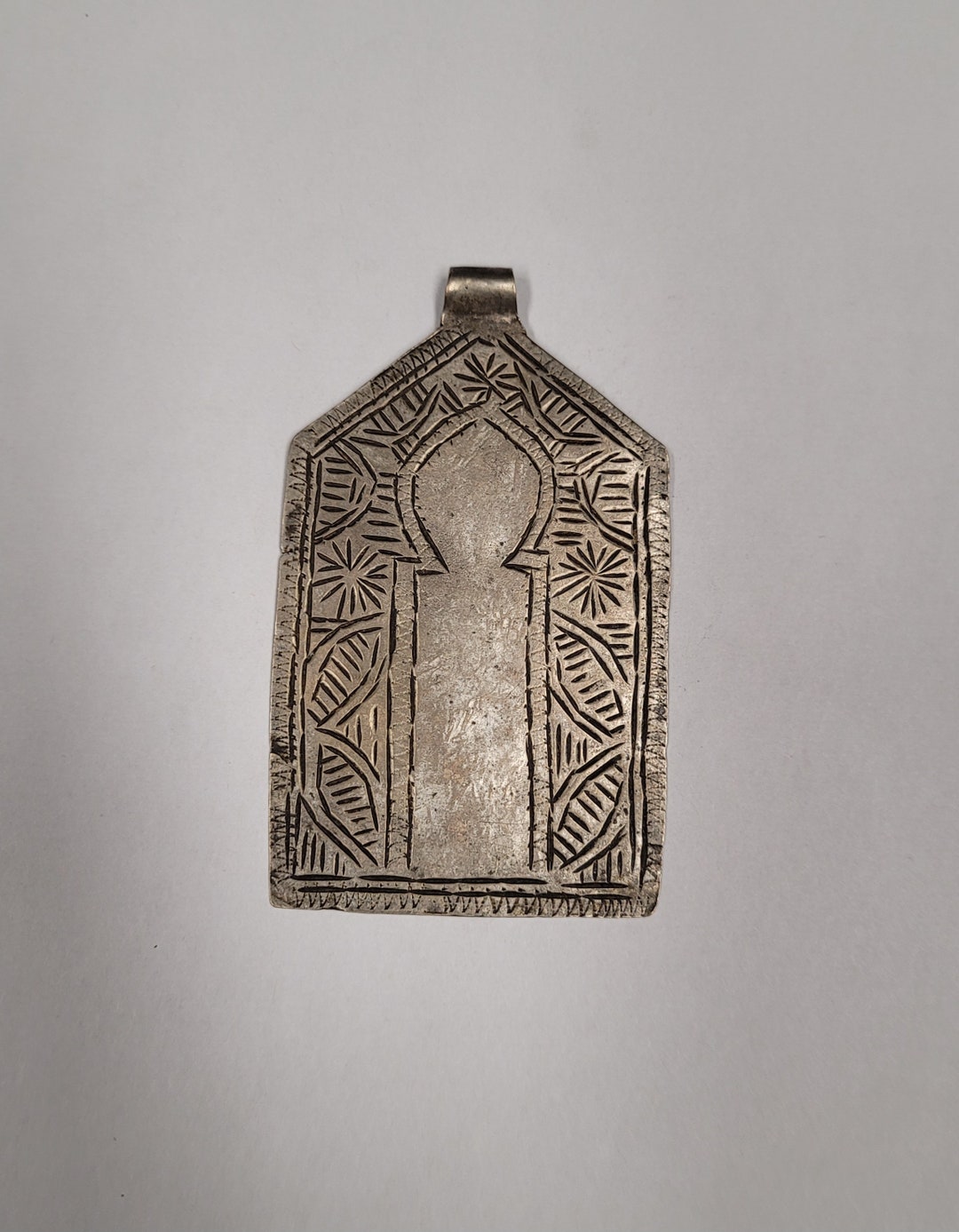 Rare Antique louha Silver Pectoral Plaque From Tafilalet Representing a ...