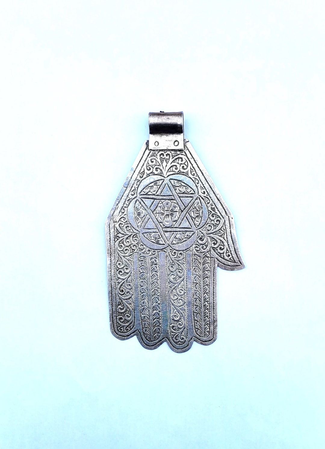 Morocco - Old Rare Silver Hand of Fatima JUDAICA ”khamsa - Khomissa ...