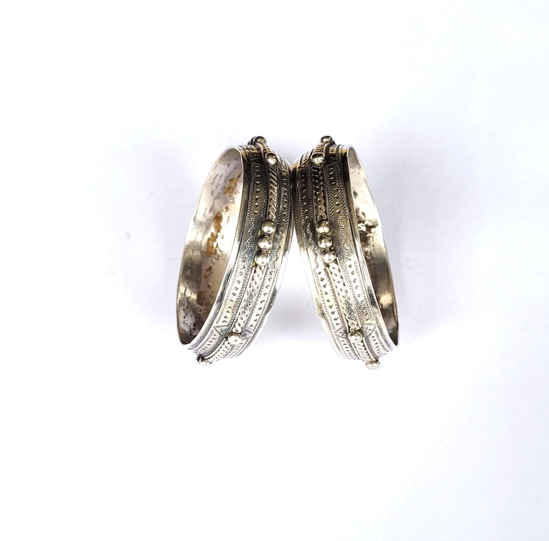 Pair of Old Moorish Silver Bracelets - South of Morocco - Portes Du ...