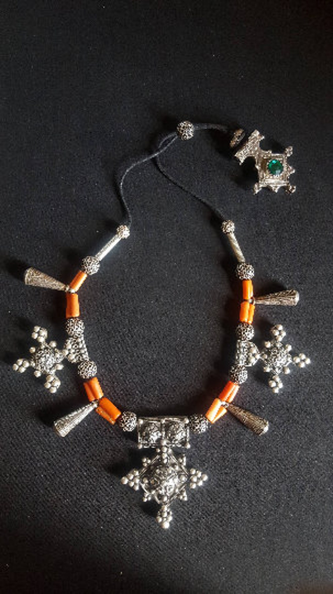 Morocco - Berber Design Necklace With Boghdad Crosses, Genuine Coral ...