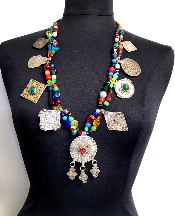 Morocco - Berber silver necklace composed of various … - Gem