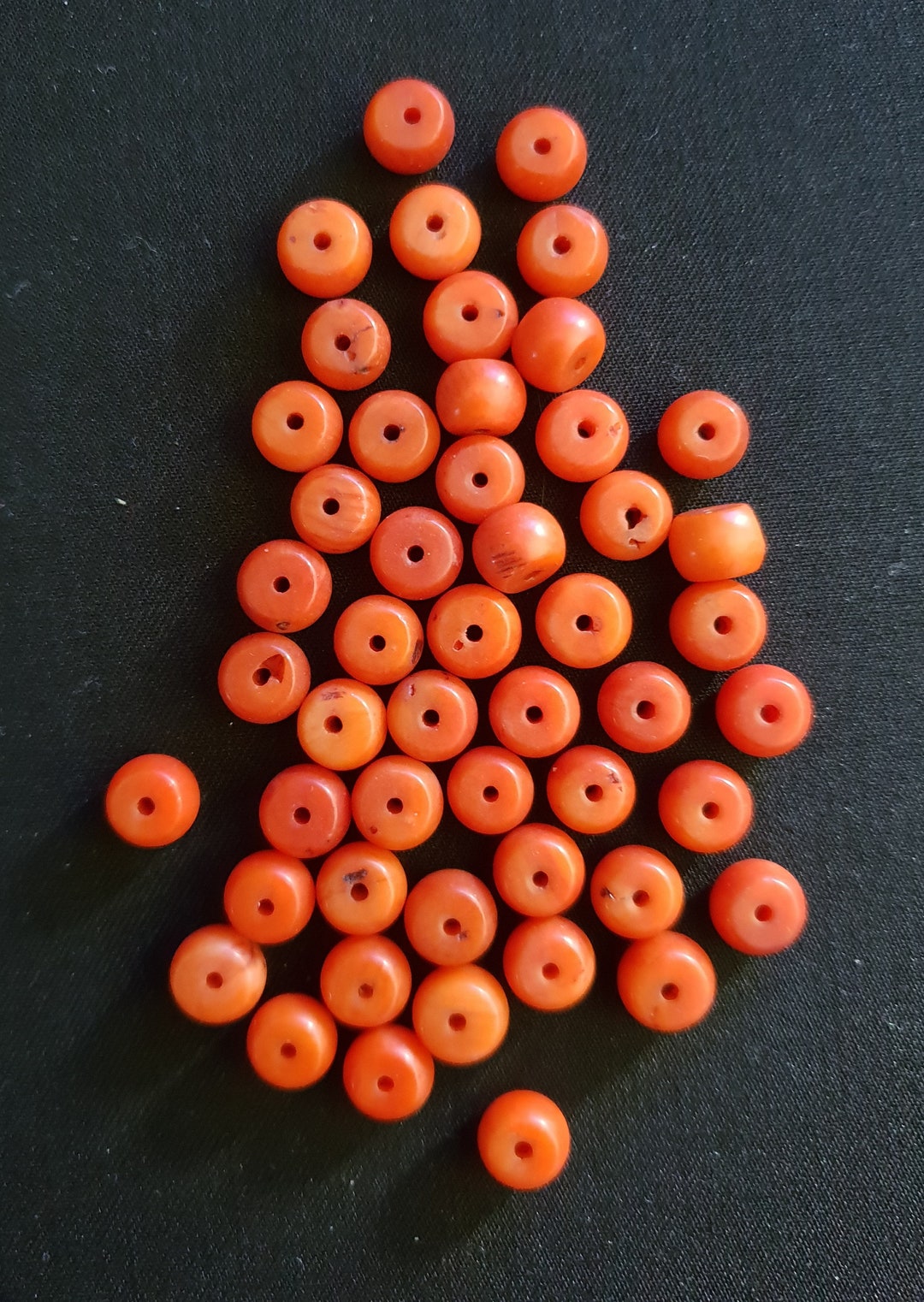 Morocco - 50 Natural Red and Genuine Mediterranean Coral Beads ...