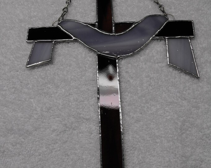 Stained Glass Shrouded Cross With Purple Suncatcher - Etsy