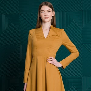 Modest Cocktail Dress With Sleeves, Elegant Wedding Guest Dress, Formal ...