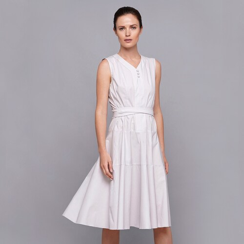 White Summer Cotton Midi Dress Swing Boho Dresses For Women Etsy