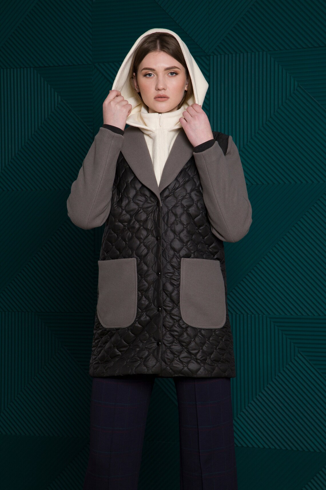 Hooded Scarf, White Mock Collar, Gift for Her Detachable Balaclava ...
