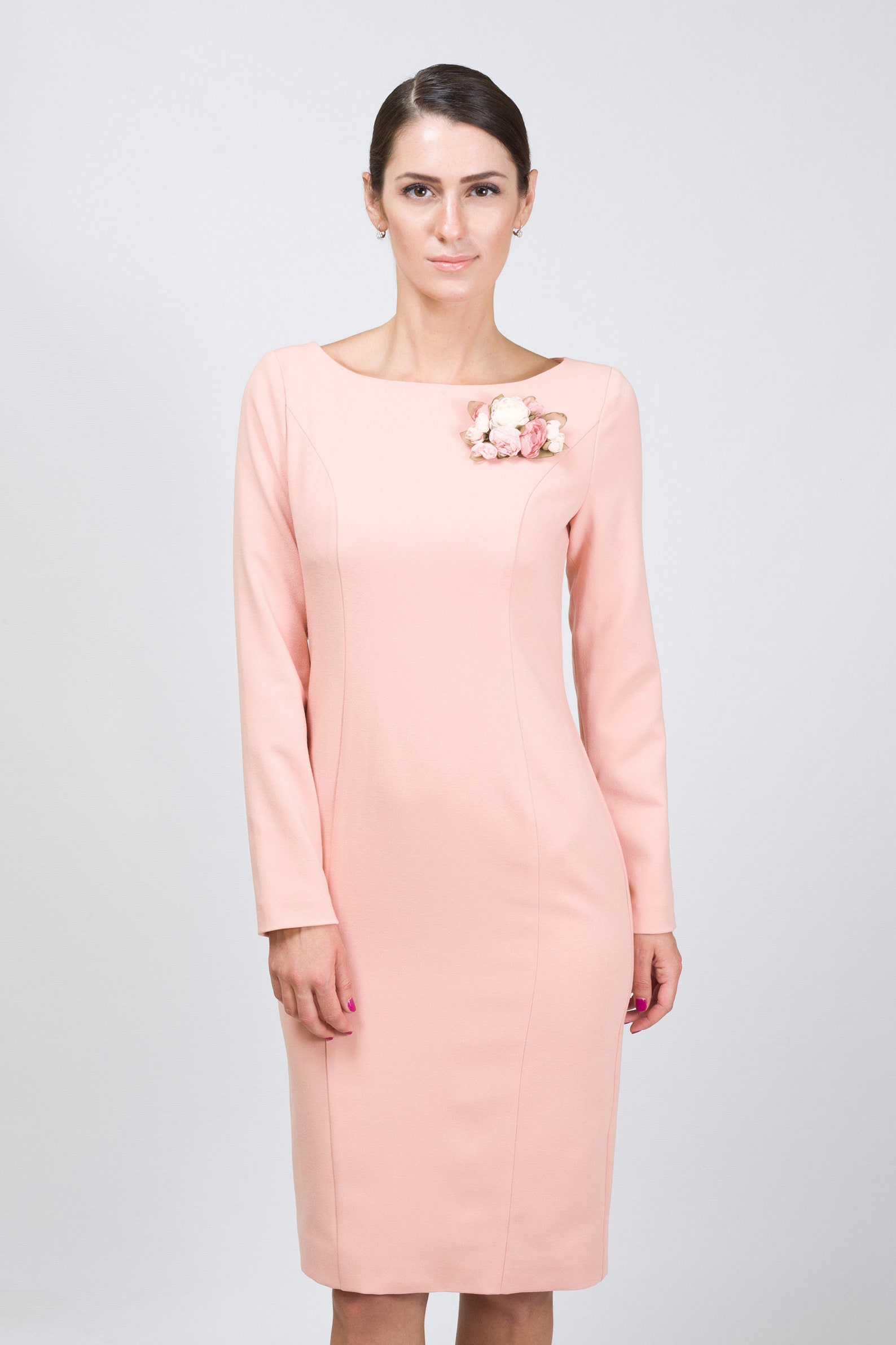 Pink Pencil Cocktail Dress Long Sleeve Midi Dresses for - Etsy