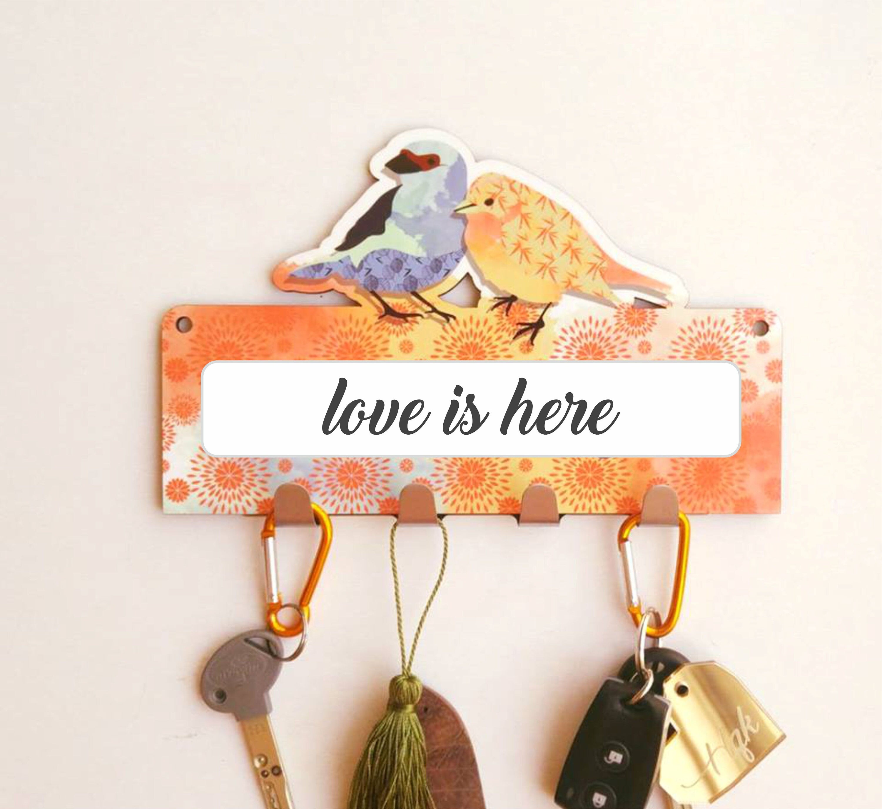 Peach & Blue Japanese Textured Key Rack | Key Hooks | Home Decor | Love ...