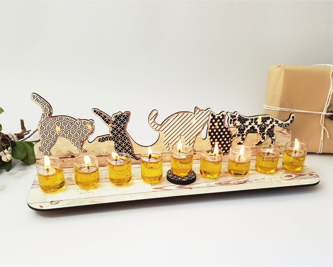 Hanukkah Menorah | Cat Lover's Menorah | Hanukkah Home Decor | Unique ...