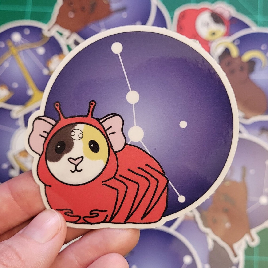 Zodiac Guinea Pigs Cancer Stickers Water Resistant Stickers for Car ...