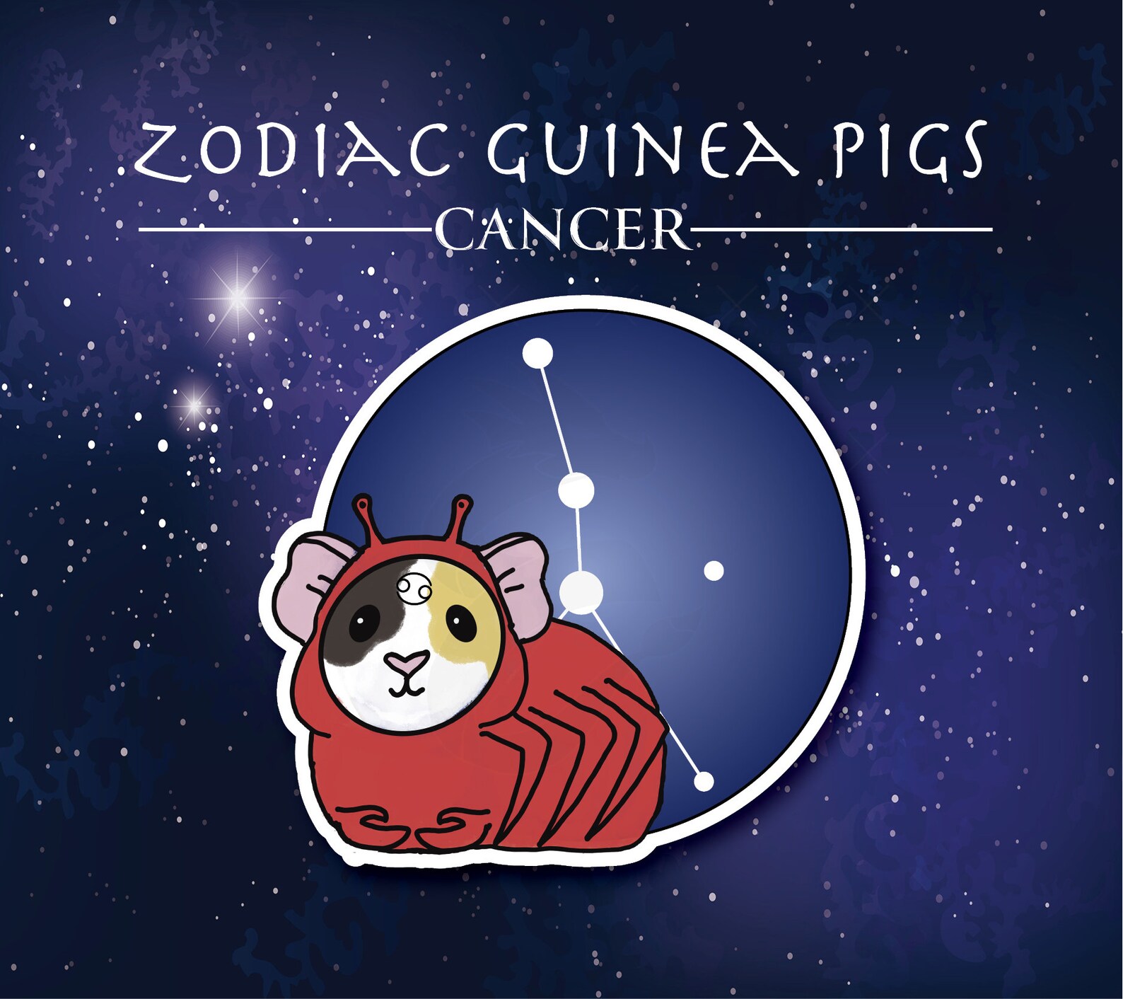 Zodiac Guinea Pigs Cancer Stickers Water Resistant Stickers for Car ...