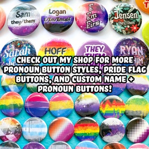 Glitch Pronoun Buttons - Custom Options Available! - Etsy