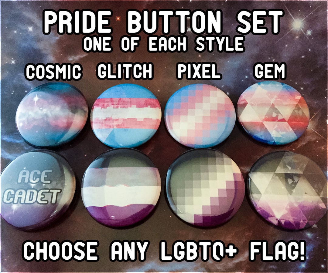 Pride Flag 4 Button Set Choose Any LGBTQ Flag - Etsy