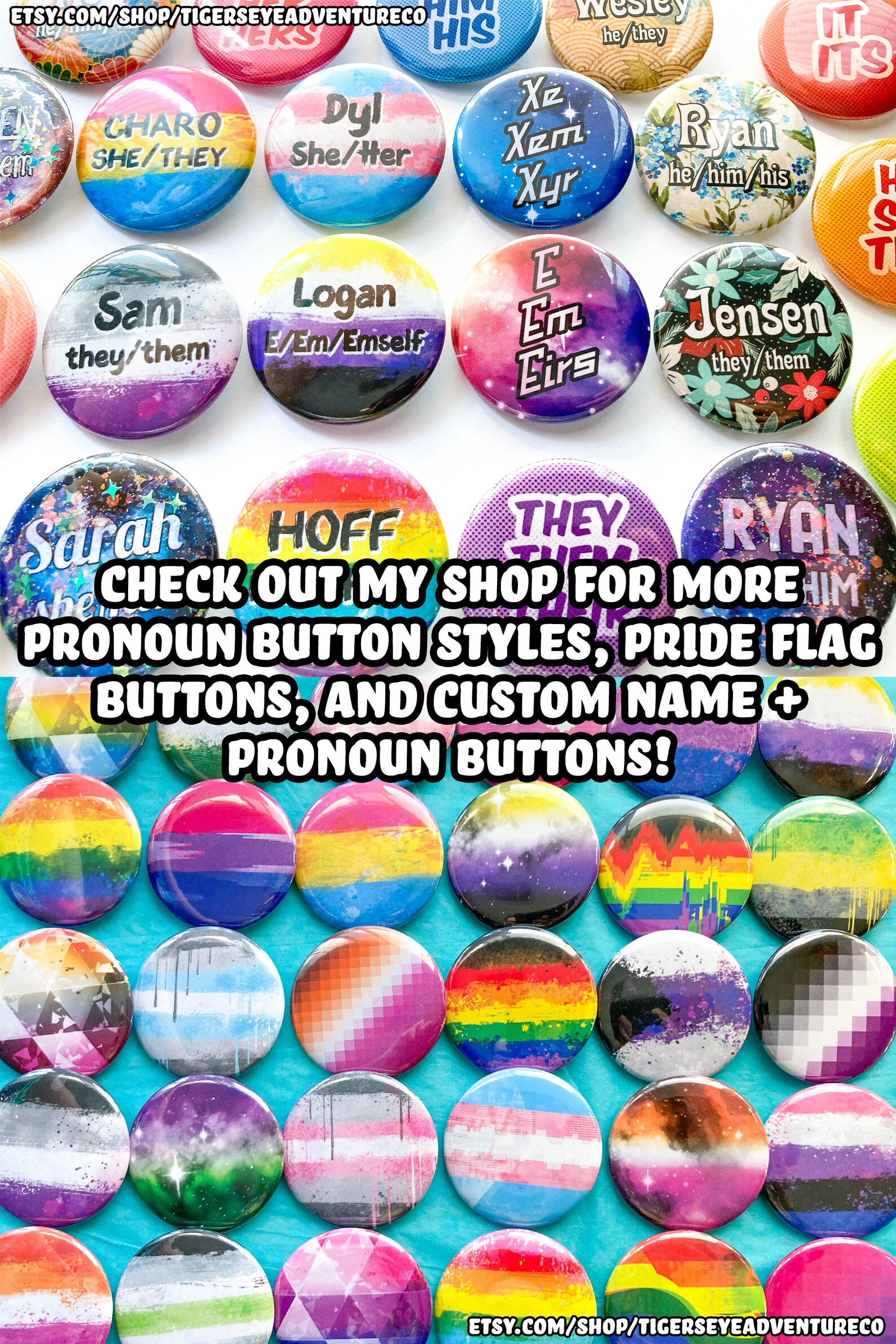 Art Deco Pronoun Buttons Custom Pronouns and Bulk Options - Etsy