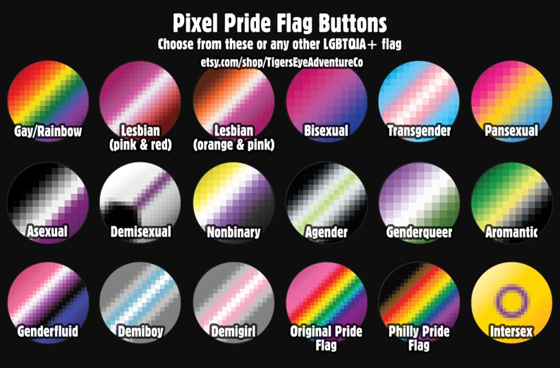 Pride Flag 4 Button Set Choose Any LGBTQ Flag - Etsy