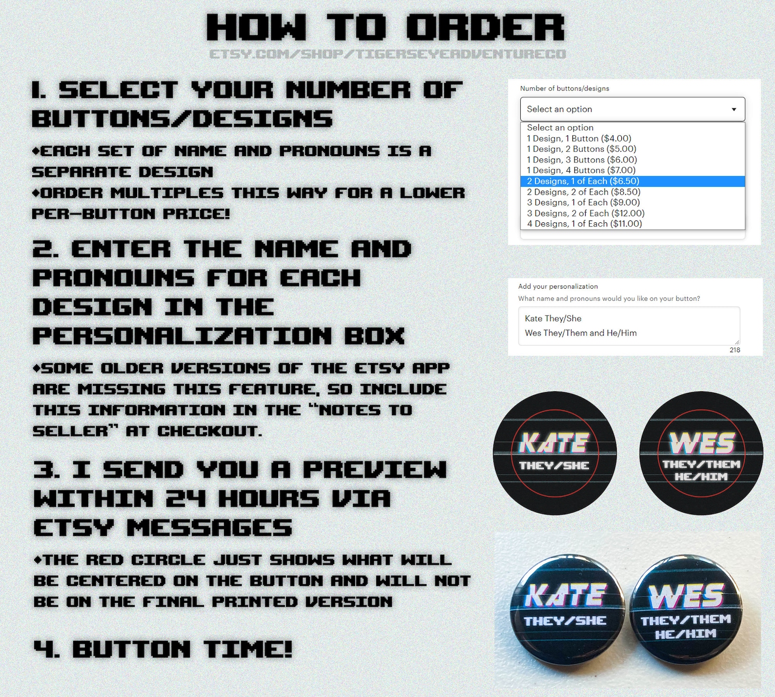 Retro VHS Style Name & Pronoun Buttons Custom Made to Order - Etsy