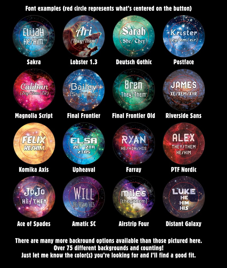Cosmic Name And Pronoun Buttons Custom Made To Order Etsy cosmic-name-and-pronoun-buttons-custom-made-to-order-etsy