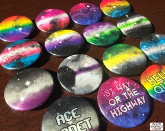 Sparkle Cosmic LGBTQ Pride Flag Buttons Holographic Glitter Buttons - Etsy