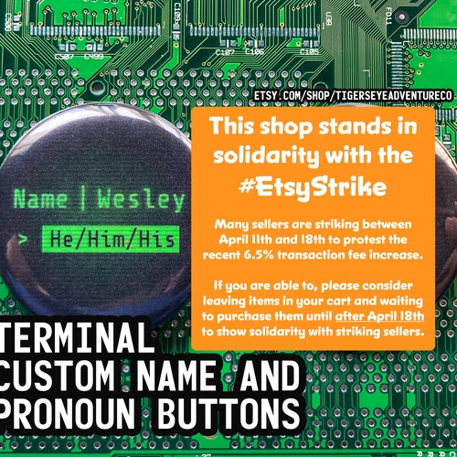 Vintage Name & Pronoun Buttons Custom Made to Order | Etsy