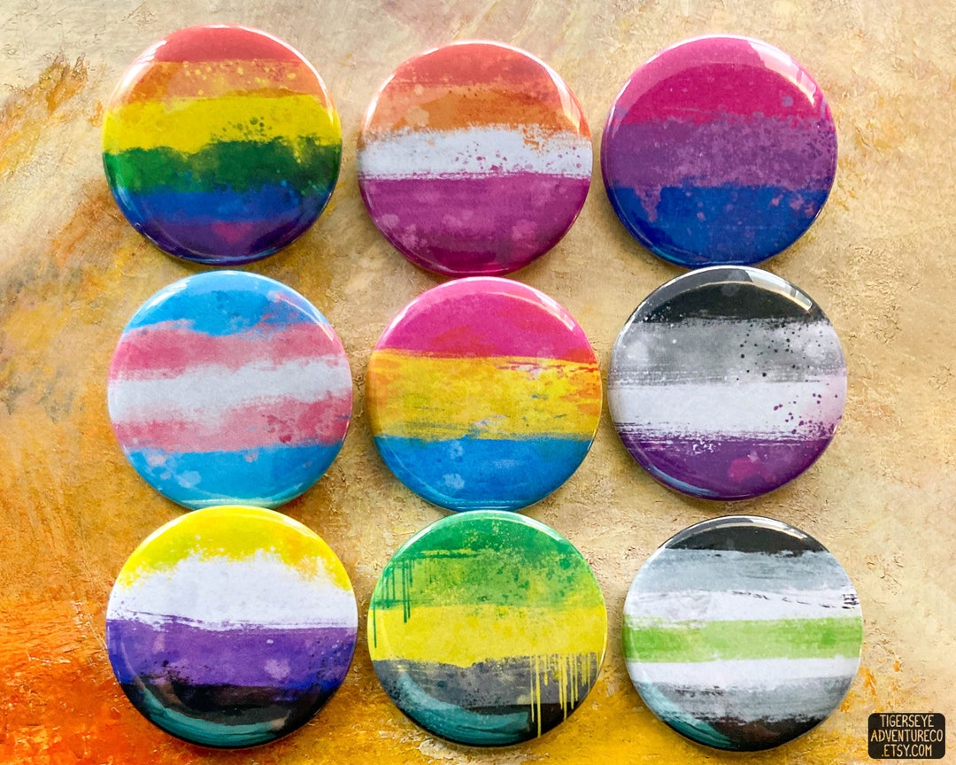 Painted Pride Flag Buttons - Choose Any LGBTQ+ Flag! - Etsy