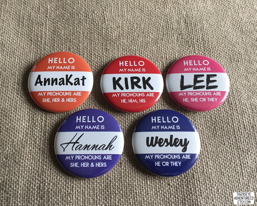 Custom Name & Pronoun Badge Buttons - Made to Order; Bulk Options ...